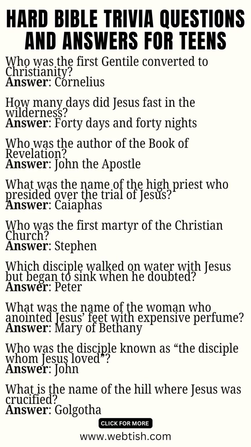 90 Hard Bible Trivia Questions And Answers – RKIF