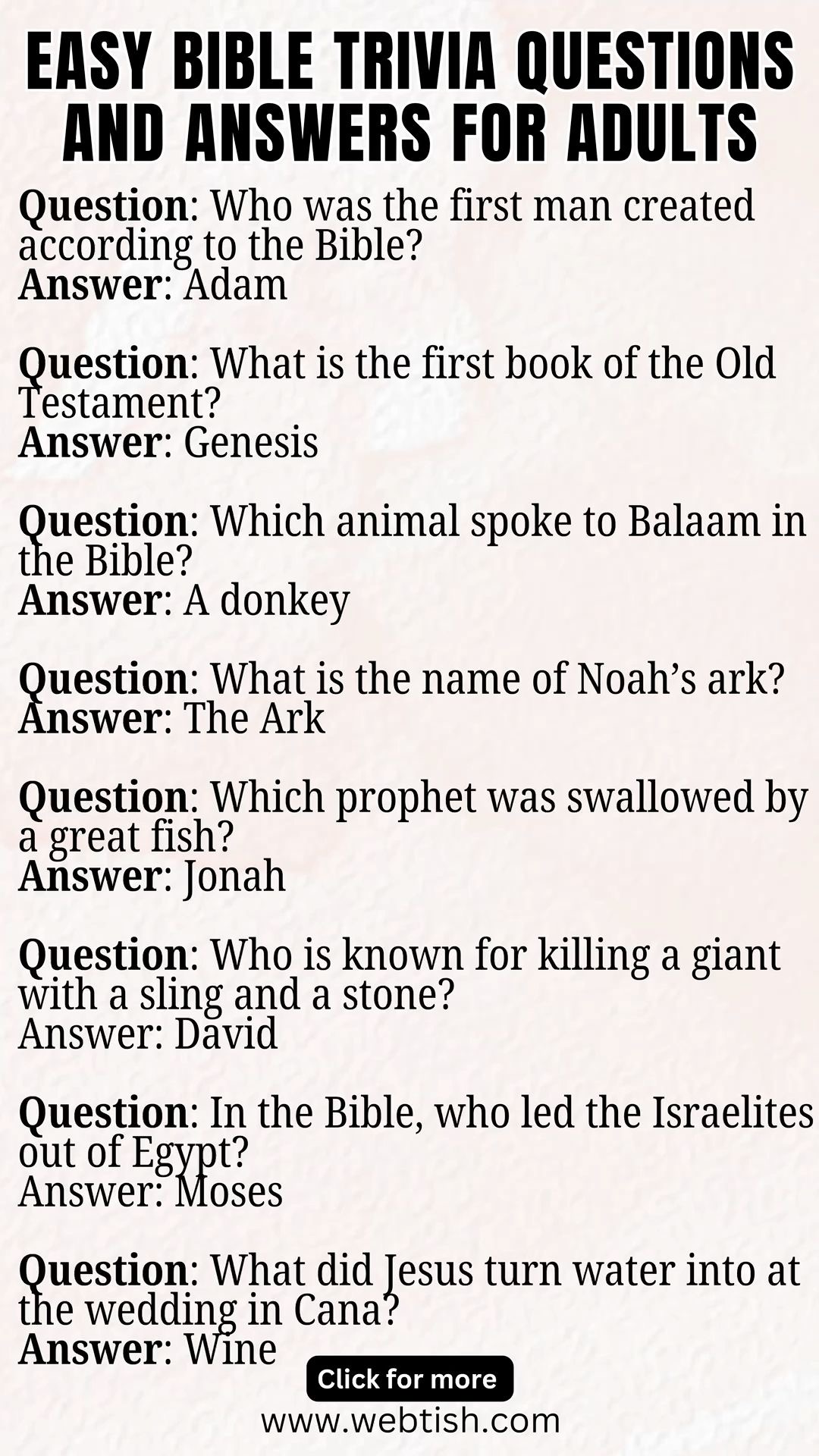100 Bible Trivia Questions and Answers for Adults (Easy and Hard ...