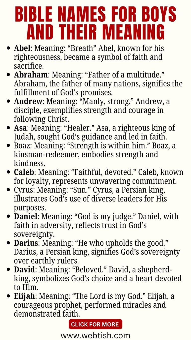 50 Meaningful Bible Names for Boys and Their Significance - Gospel1.org