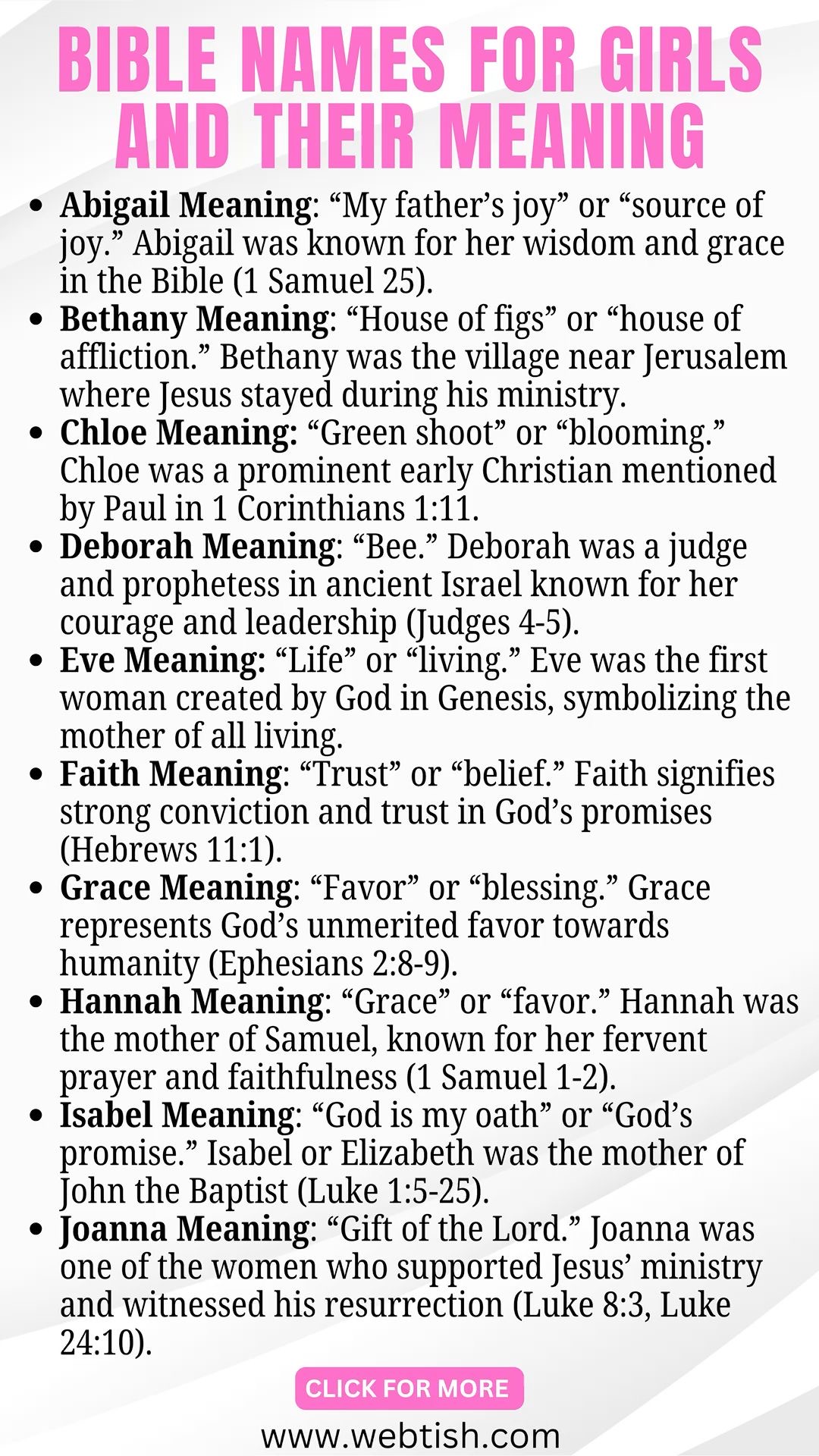 50 Beautiful Bible Names for Girls and Their Meanings - Gospel1.org