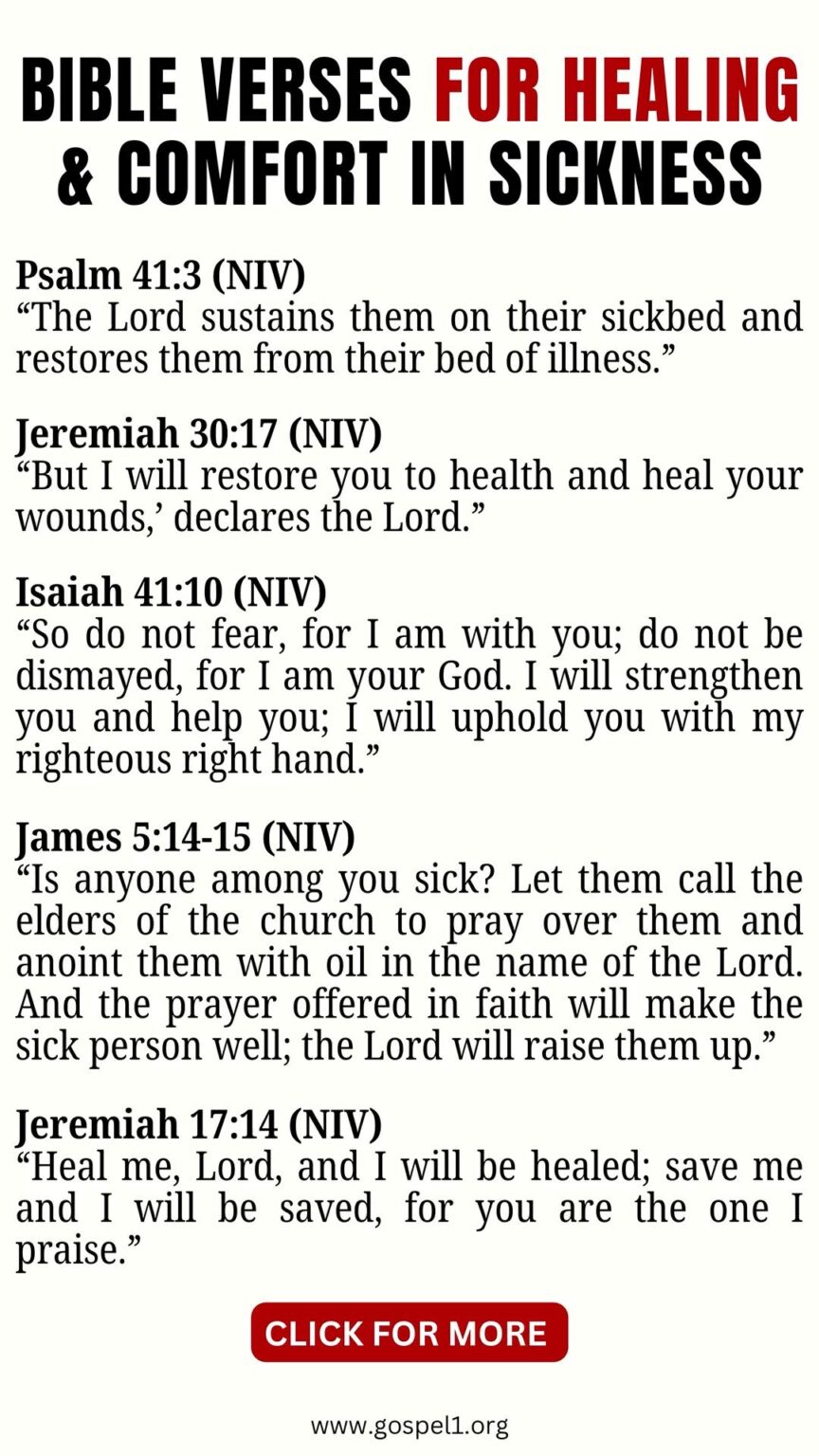 15 Bible Verses for Healing and Comfort in Sickness - Gospel1.org
