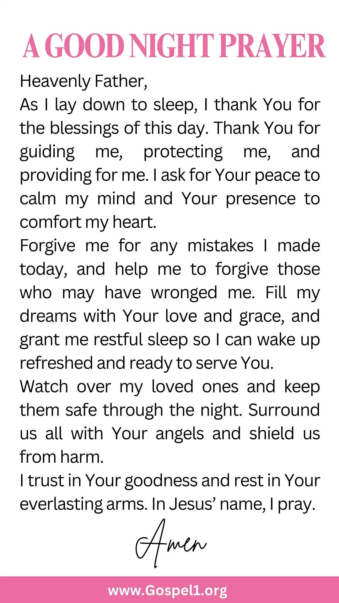 30 Powerful Good Night Prayers: Finding Peace Before Sleep - Gospel1.org