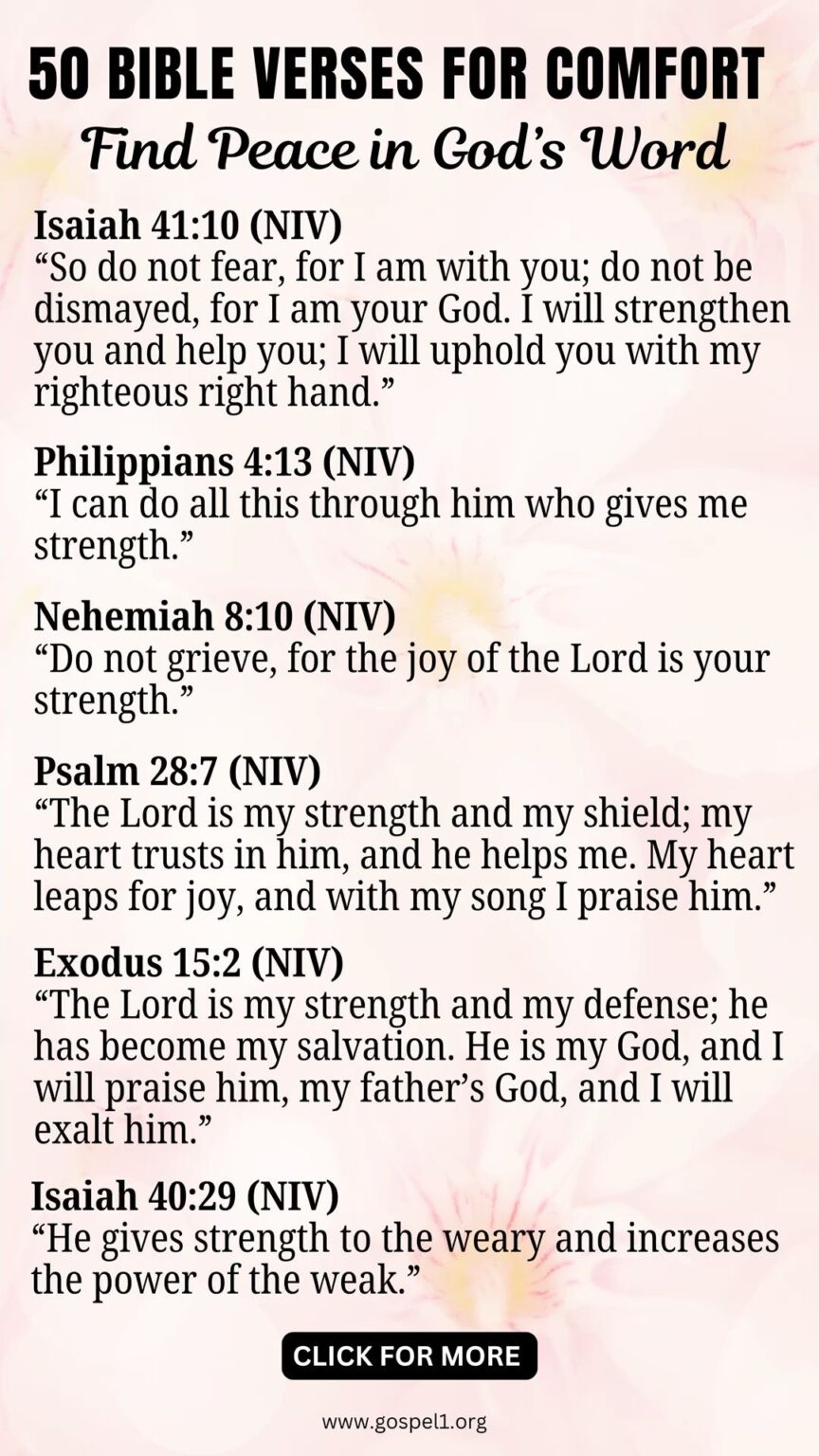 25 Comforting Bible Verses: Finding Peace in God's Word - Gospel1.org