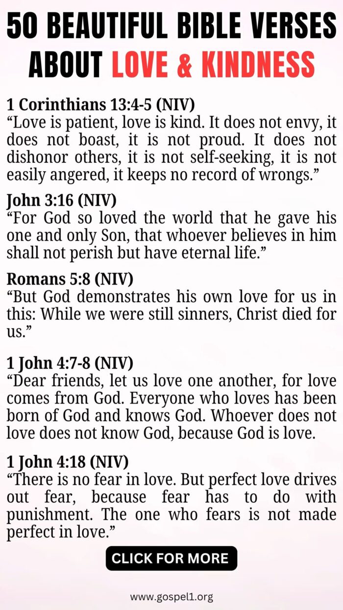 50 Beautiful Bible Verses About Love and Kindness - Gospel1.org