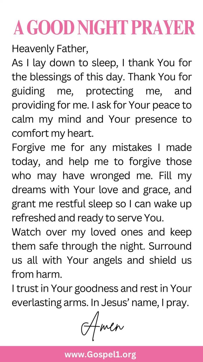 60 Good Night Prayers to End Your Day with Peace and Gratitude ...
