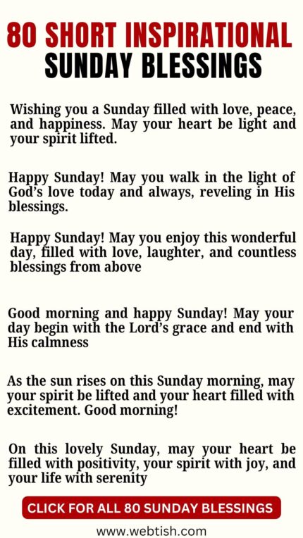 80 Sunday Blessings to Uplift and Inspire You - Gospel1.org