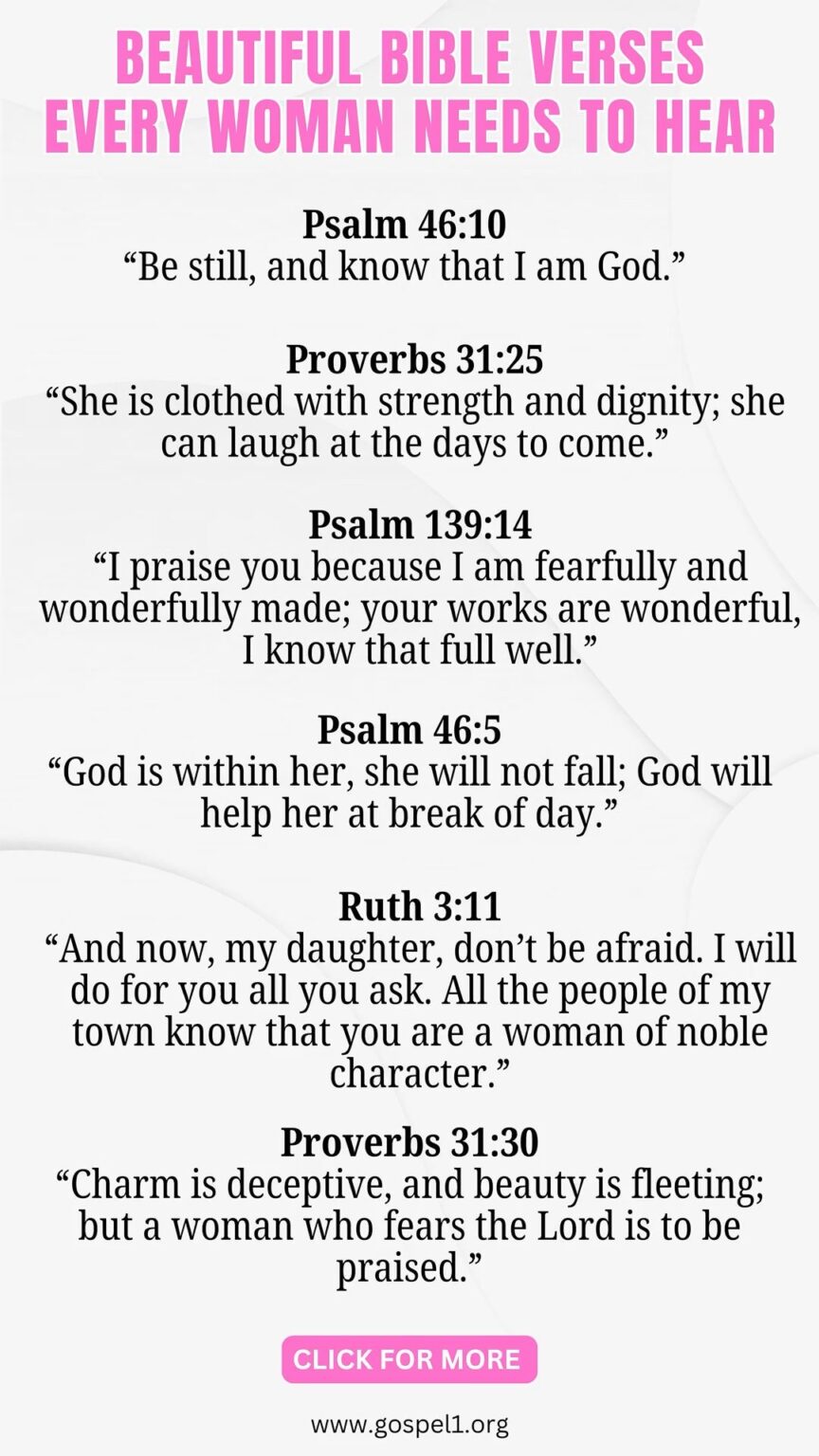 60 Beautiful Bible Verses to Inspire and Empower Women - Gospel1.org