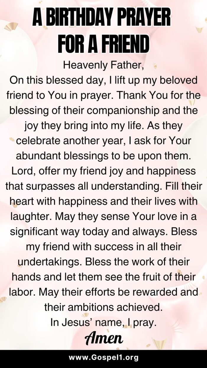 50 Beautiful Birthday Prayers for a Friend - Gospel1.org