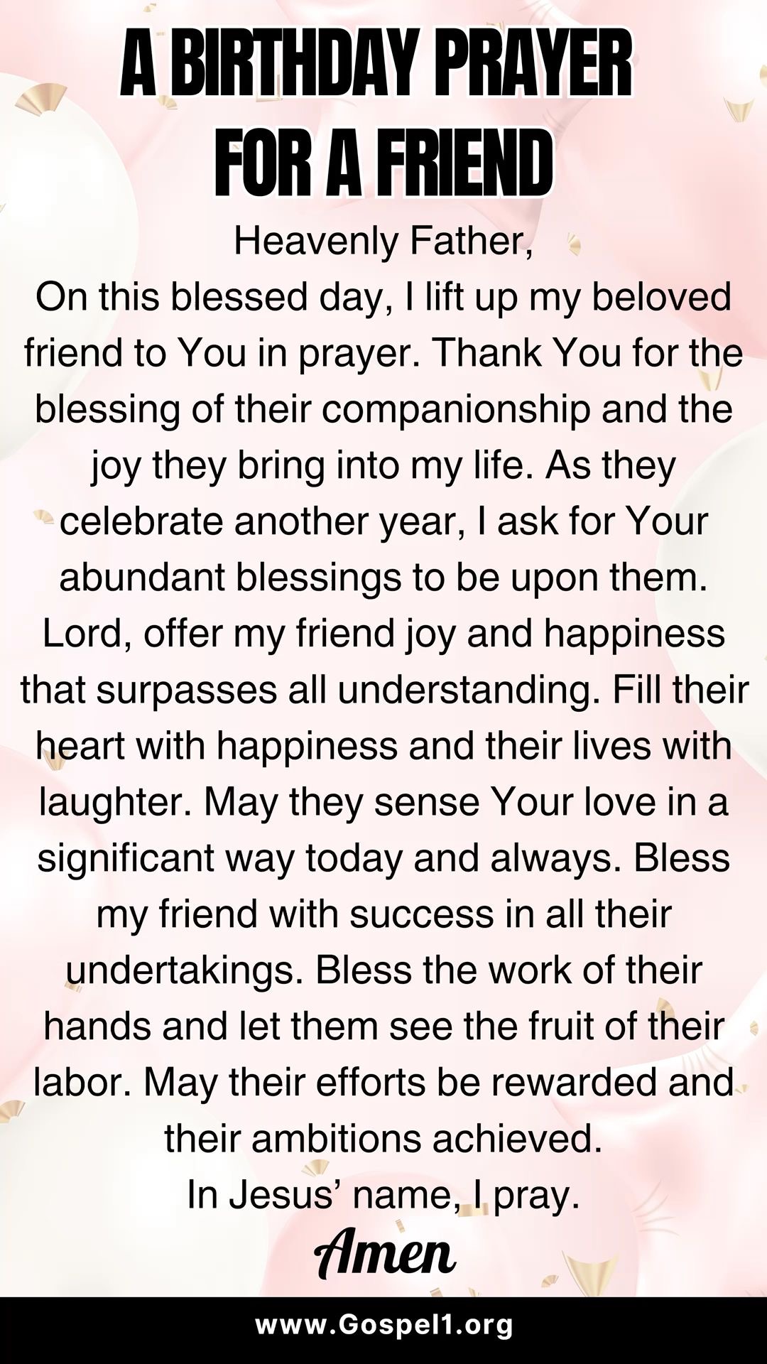 50 Beautiful Birthday Prayers for a Friend - Gospel1.org