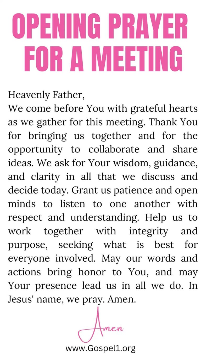 30 Prayers to Start and End a Meeting - Gospel1.org