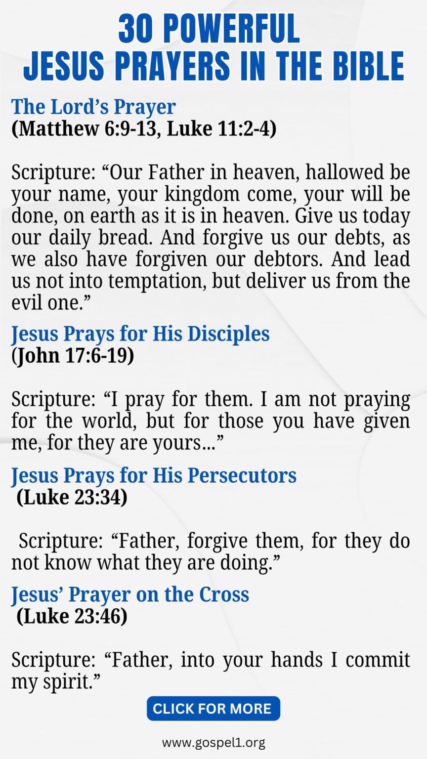 30 Best Jesus Prayers in the Bible - Gospel1.org