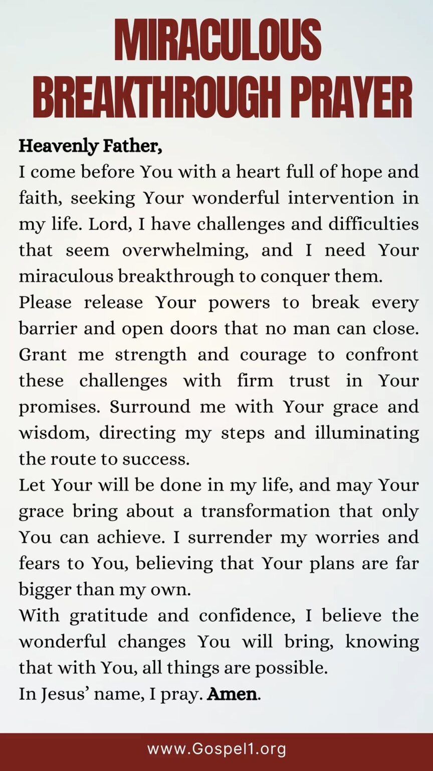 15 Powerful Breakthrough Prayers for Transformative Change - Gospel1.org
