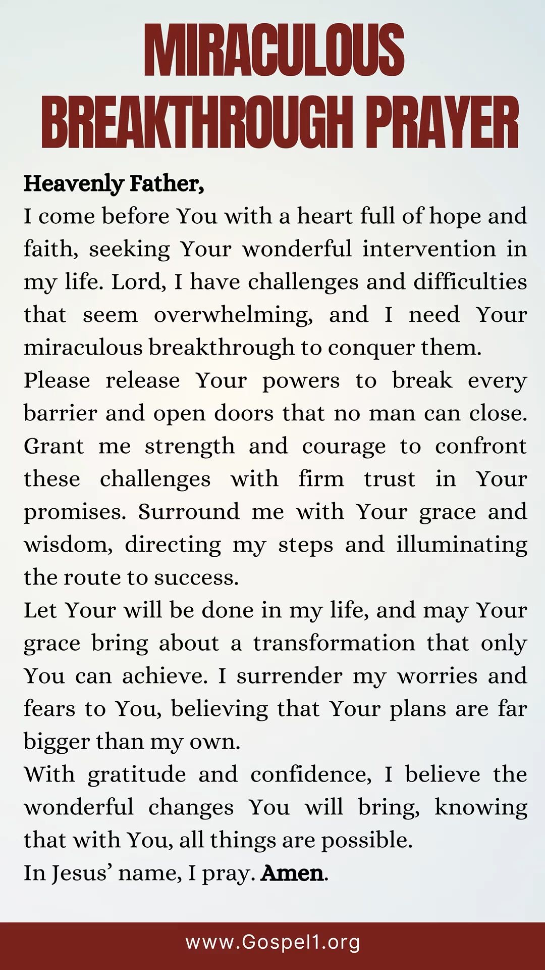 15 Powerful Breakthrough Prayers for Transformative Change - Gospel1.org
