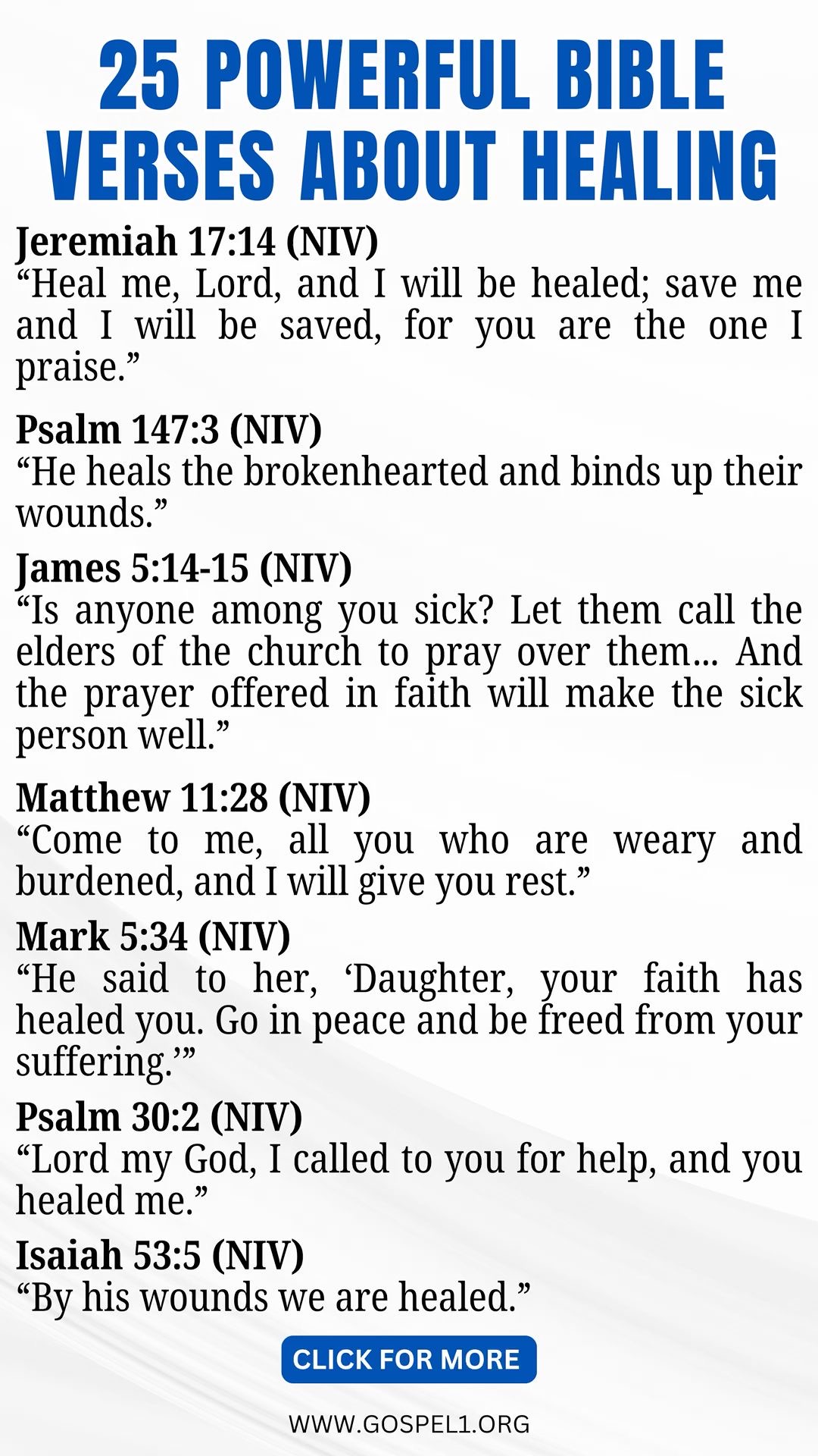 25 Bible Verses About Healing to Bring Comfort and Strength - Gospel1.org