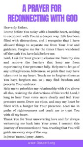 Ways to Reconnect with God Avoiding What Separate us from Him