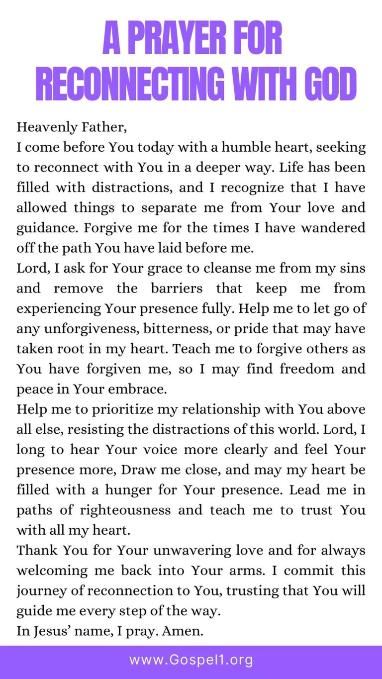 Ways to Reconnect with God Avoiding What Separate us from Him