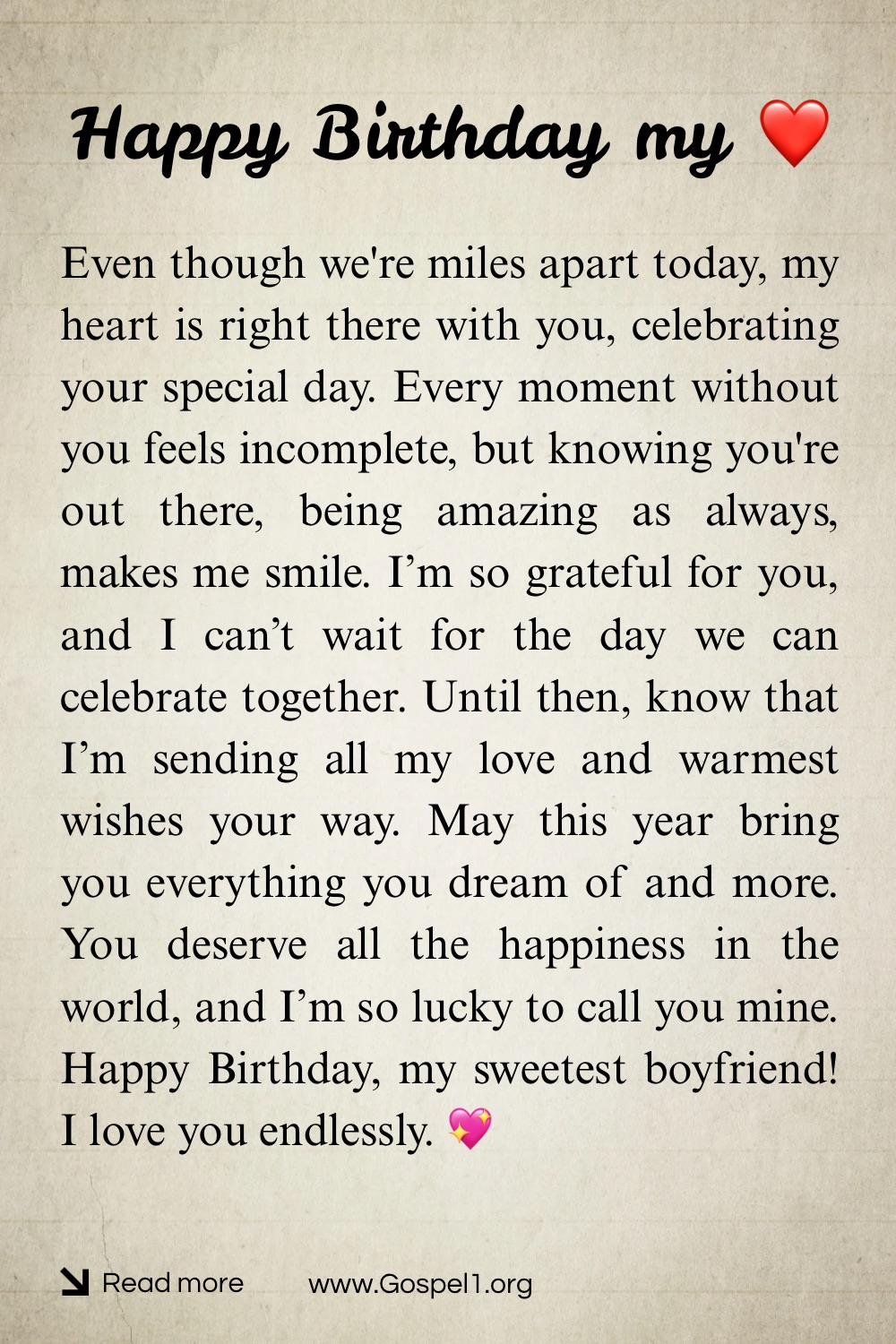 Heartfelt Birthday Wishes for Your Long-Distance Boyfriend - Gospel1.org