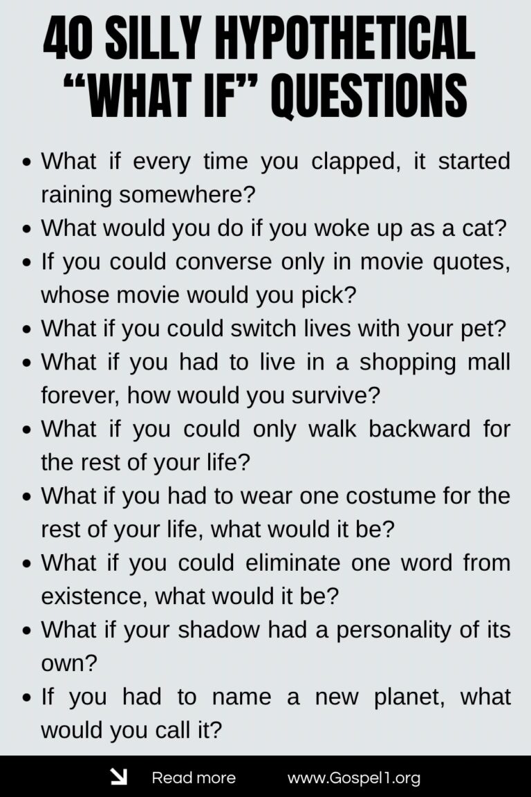Fun Hypothetical Questions to Ask Anyone - Gospel1.org
